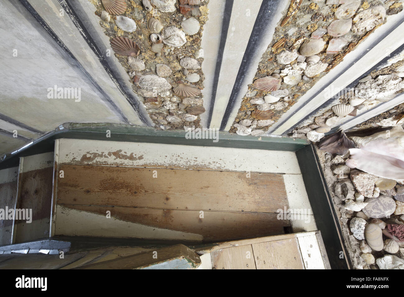 Detail of part of the decoration on the lower stairs of the Shell ...