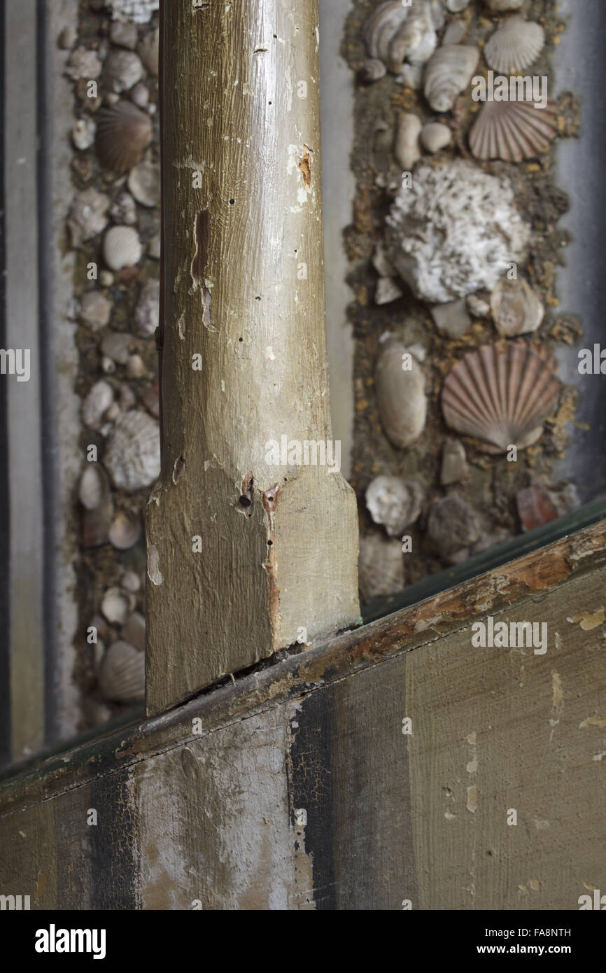 Detail of part of the decoration on the upper stairs of the Shell ...