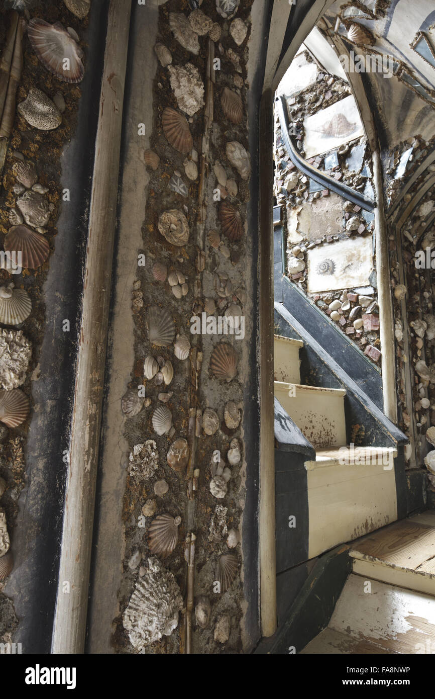 Detail of part of the decoration on the upper stairs of the Shell ...