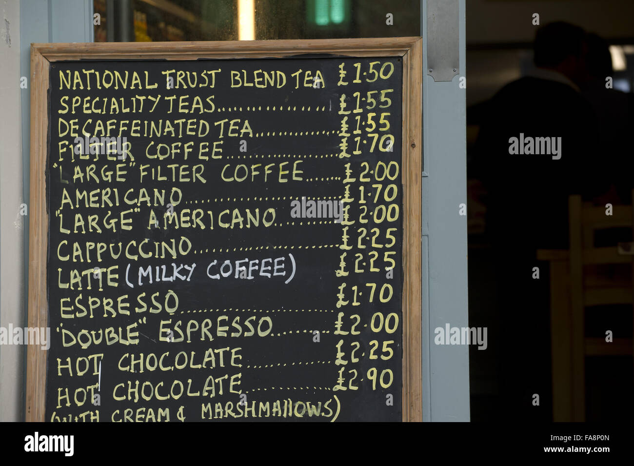 Cafe menu at Stackpole, Pembrokeshire Stock Photo - Alamy