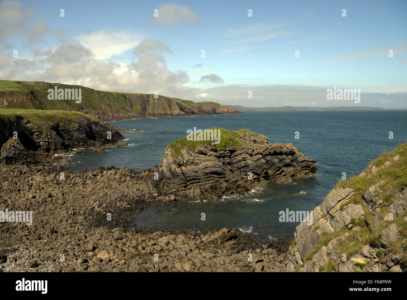 View east from Stackpole Quay, Pembrokeshire, Wales Stock Photo - Alamy