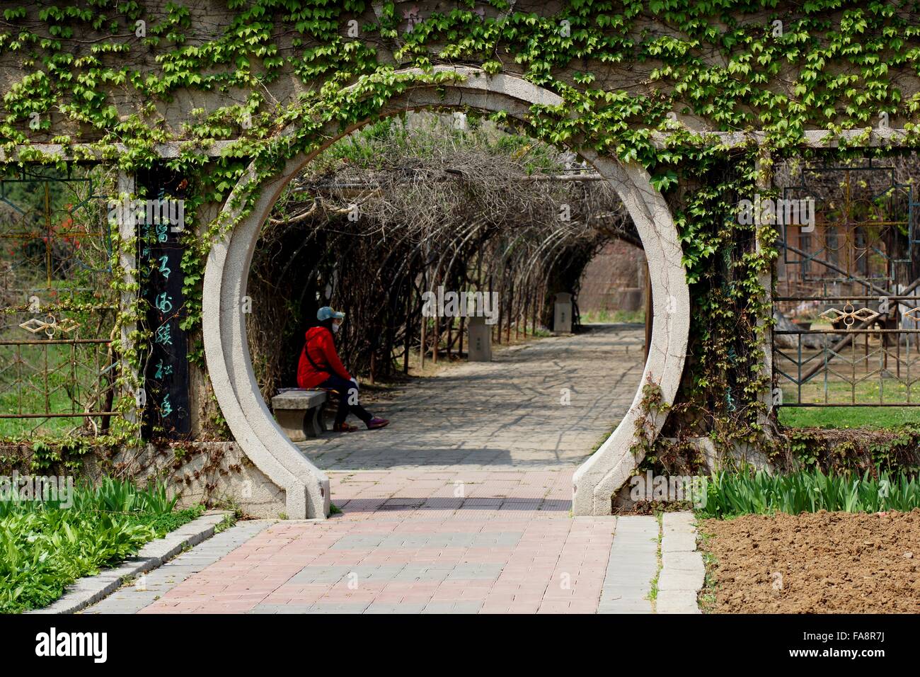 Chinese moon gate hi-res stock photography and images - Alamy