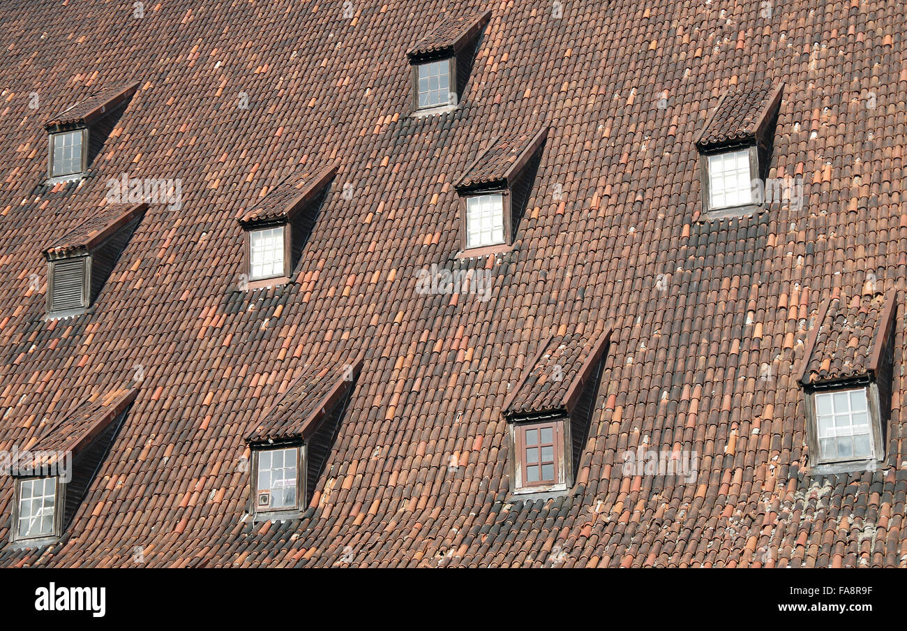 Gdansk, Poland, Detail of Roof of The Great Mill Stock Photo - Alamy