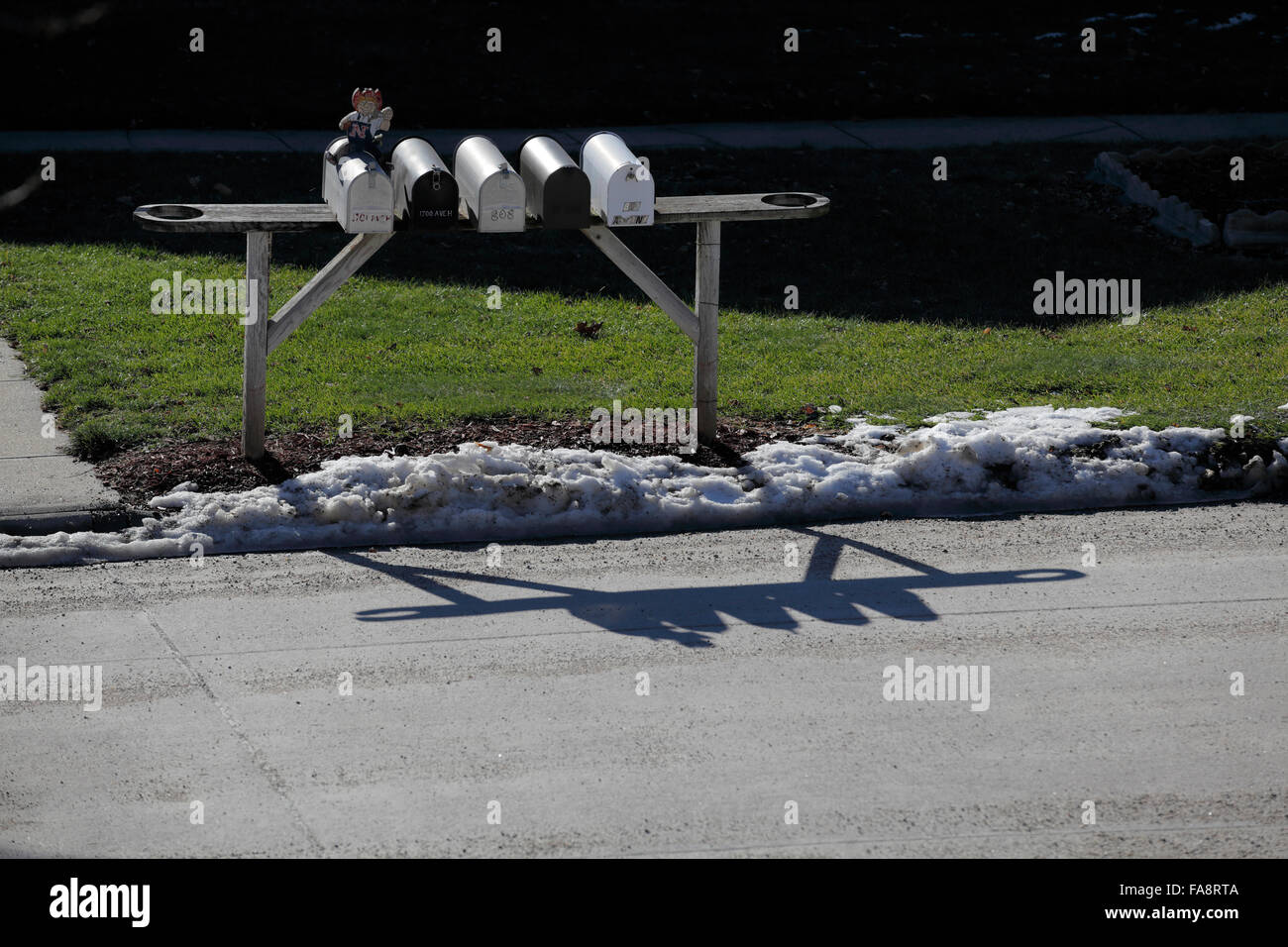 Row of 5 mailboxes Stock Photo - Alamy