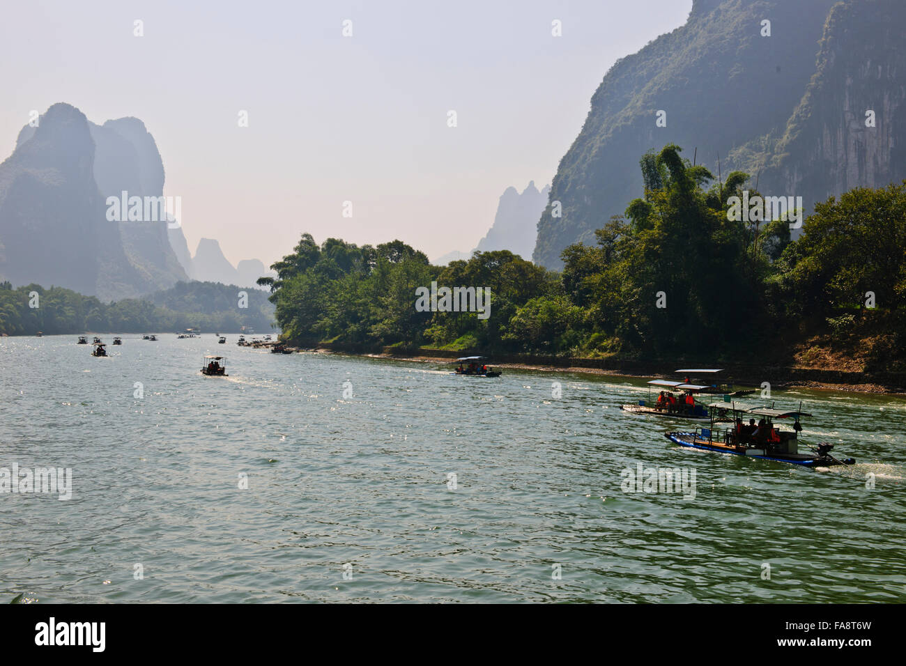 Li River,Karst Mountain Peaks,River Boats,Green 980 foot peaks,Guilin ...