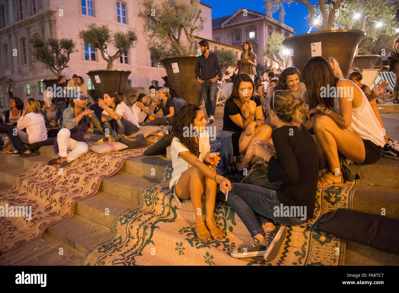 People gather on terrace hi-res stock photography and images - Alamy
