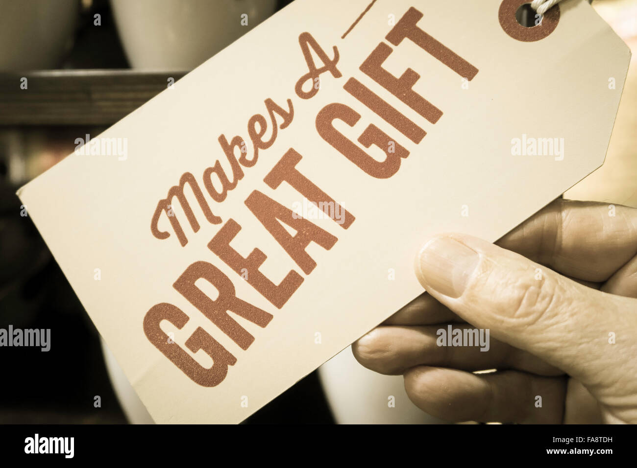 "Makes a Great Gift" Tag Stock Photo - Alamy