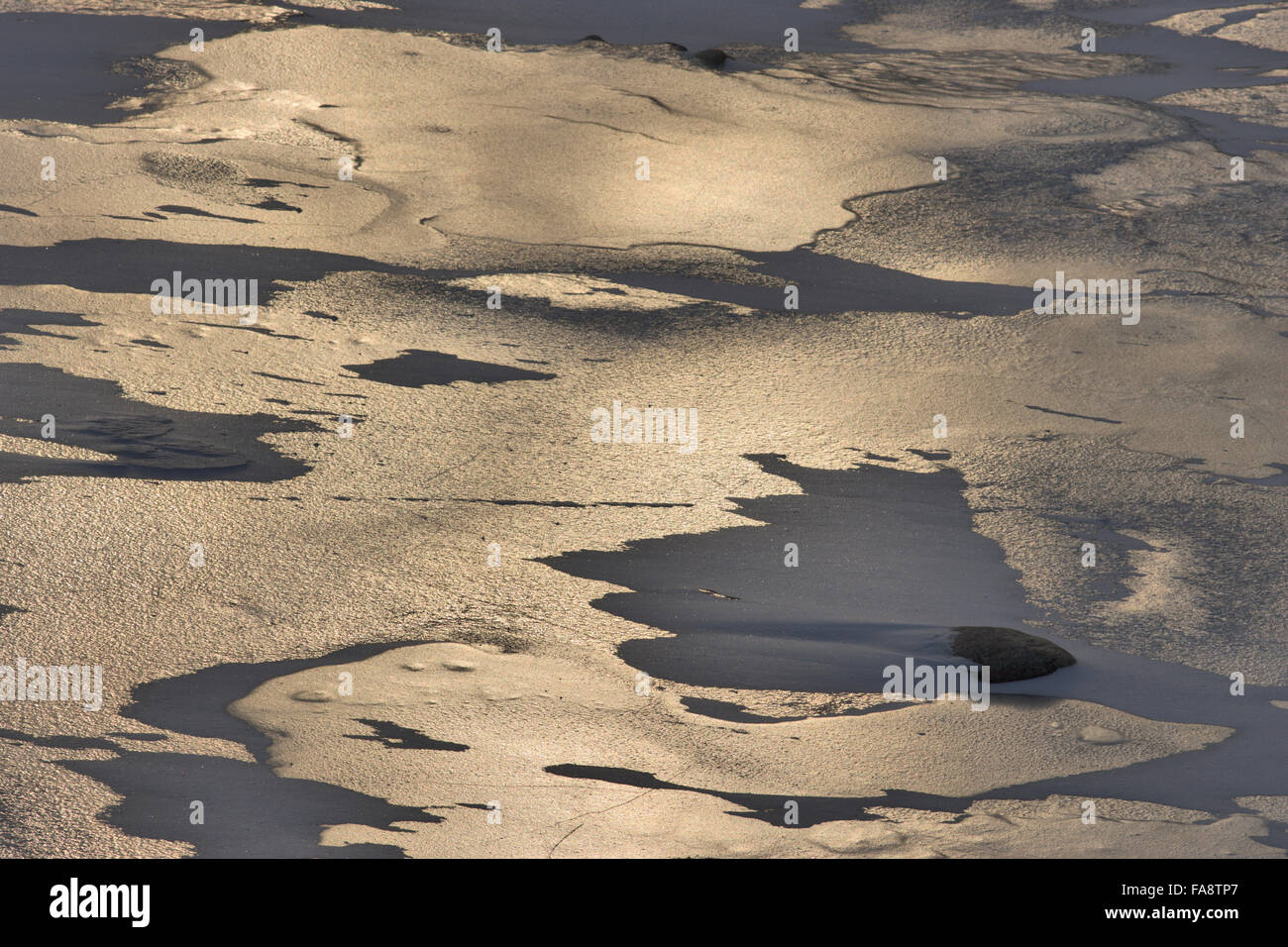Frozen Athabasca River in Winter in Jasper National Park, Canada Stock ...