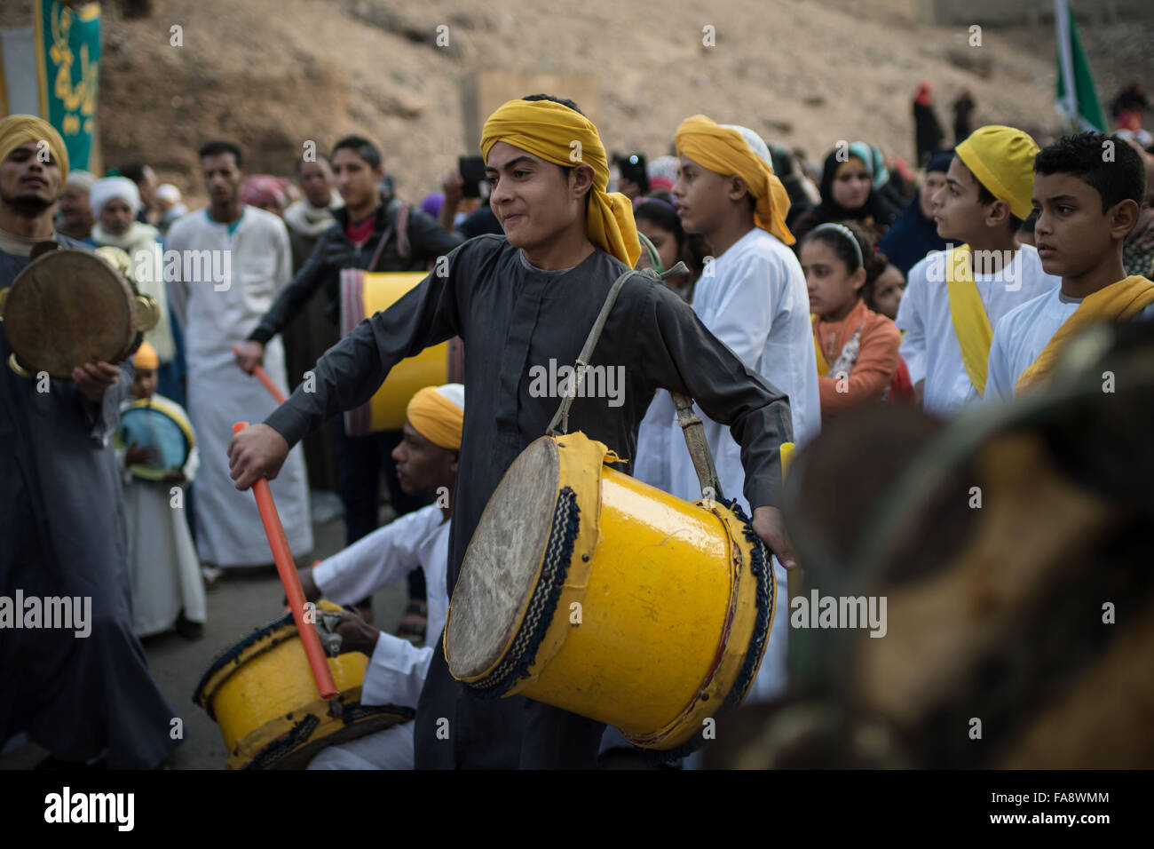 Cairo, Egypt. 23rd Dec, 2015. Egyptian Muslims take part in a ritual ...