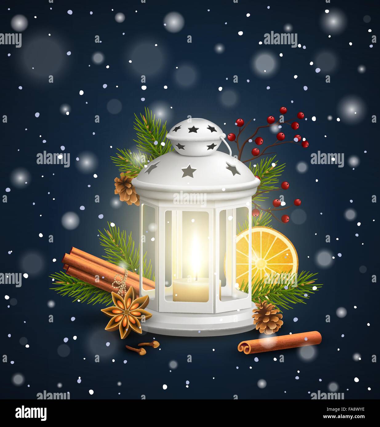 Pinecone on branch snow Stock Vector Images - Alamy