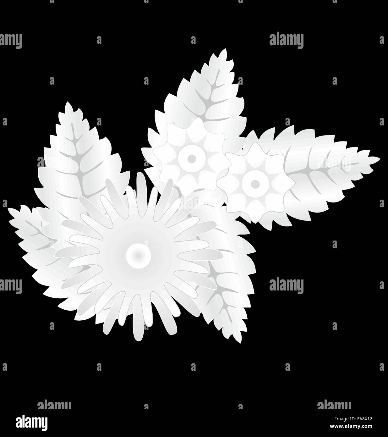 Cut white paper flowers Stock Vector Images - Alamy