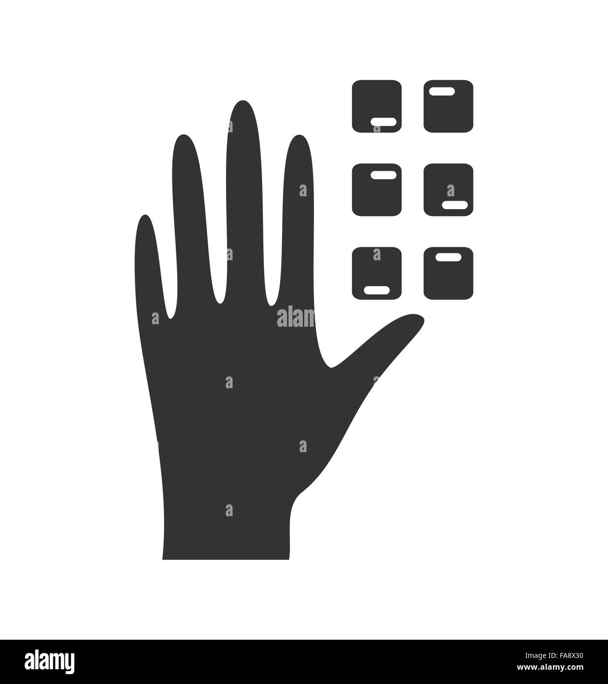 Disability pictogram braille flat icon hand isolated on white Stock ...