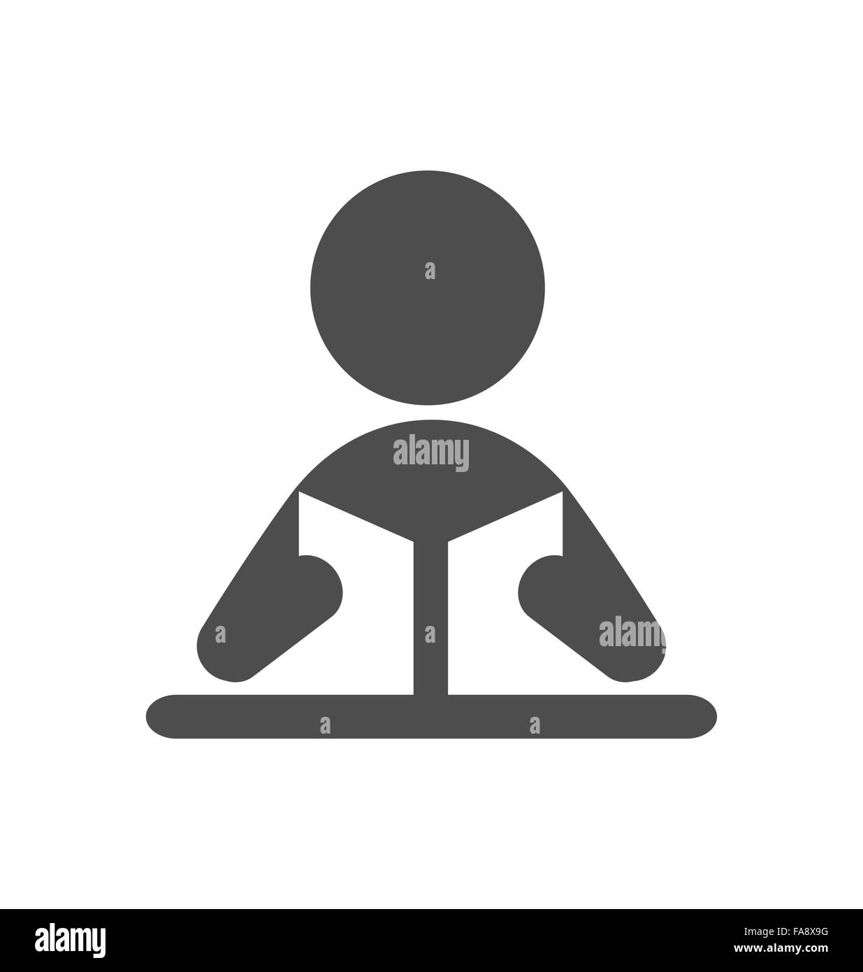 Read book man flat icon pictogram isolated on white Stock Vector Image ...
