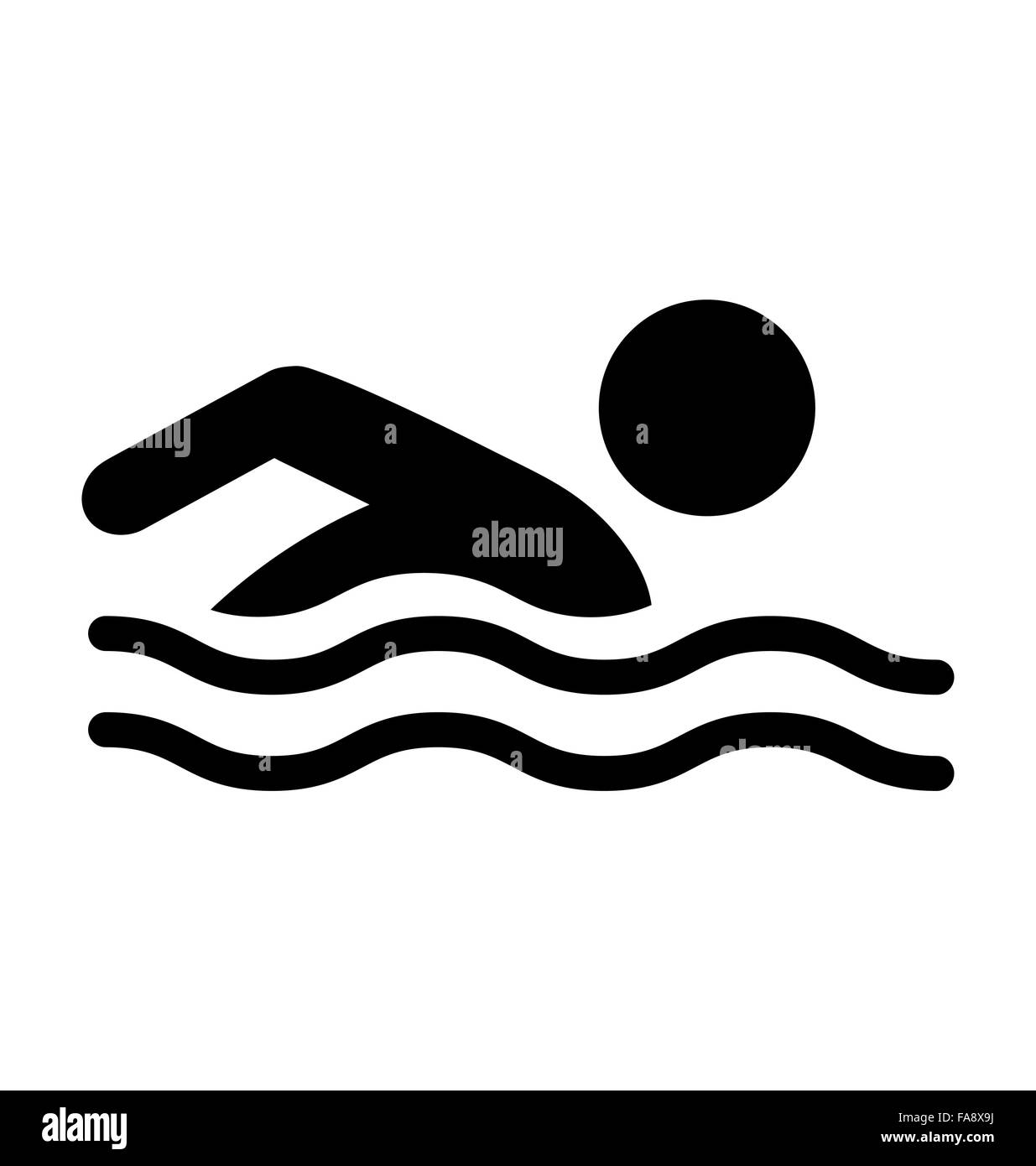 Summer swim water information flat people pictogram icon isolate Stock ...