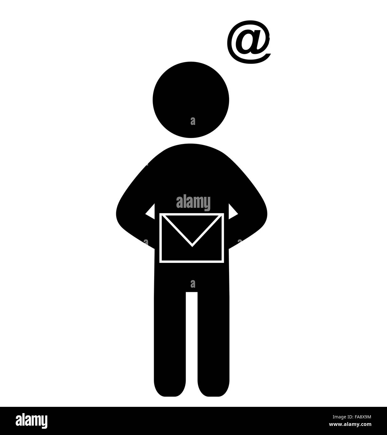 Pictogram delivery man on Stock Vector Images - Alamy