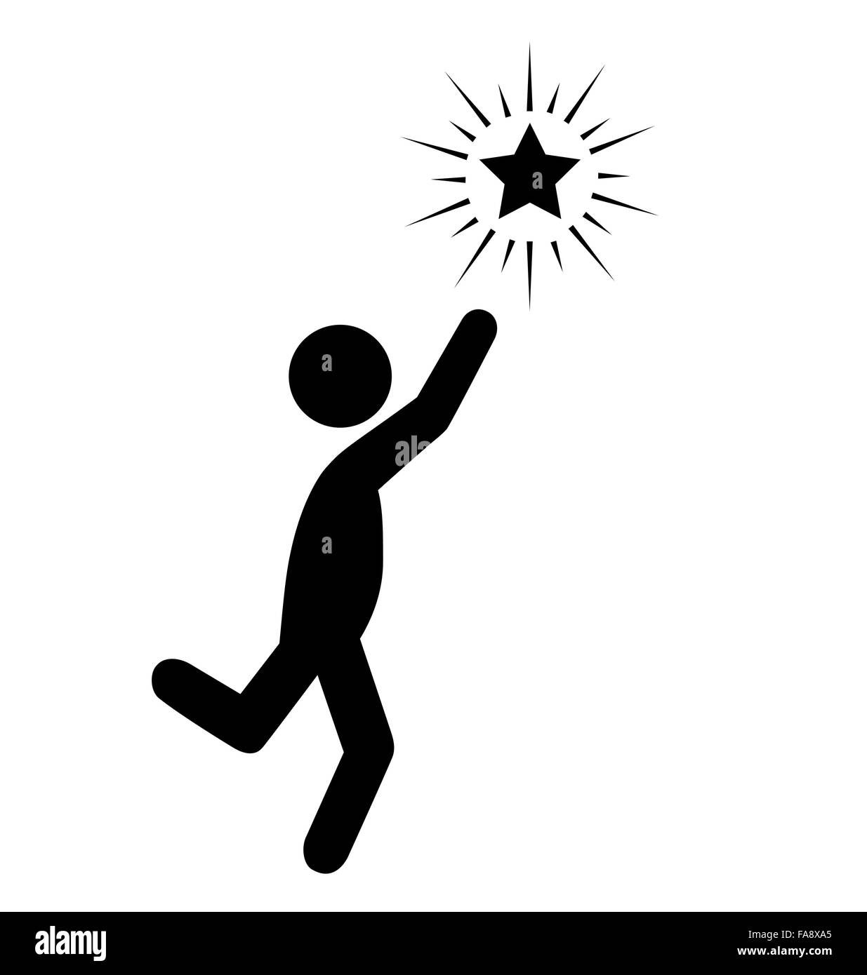 Reach the Star People Flat Icons Pictogram Isolated on White Stock ...