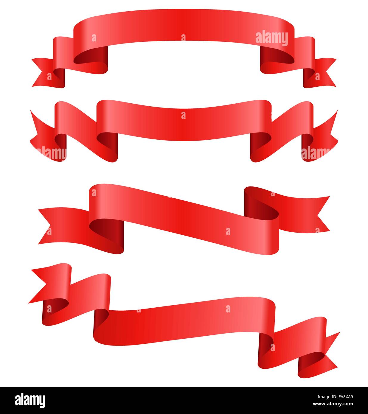 Celebration Curved Ribbons Variations Isolated on White Stock Vector ...