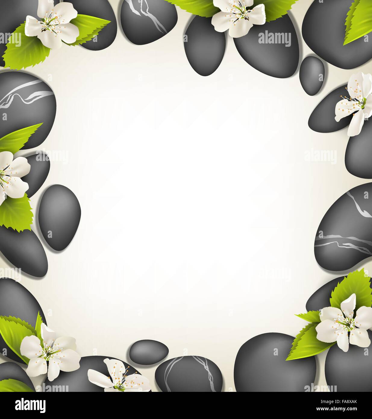 White flowers on stones Stock Vector Images - Alamy