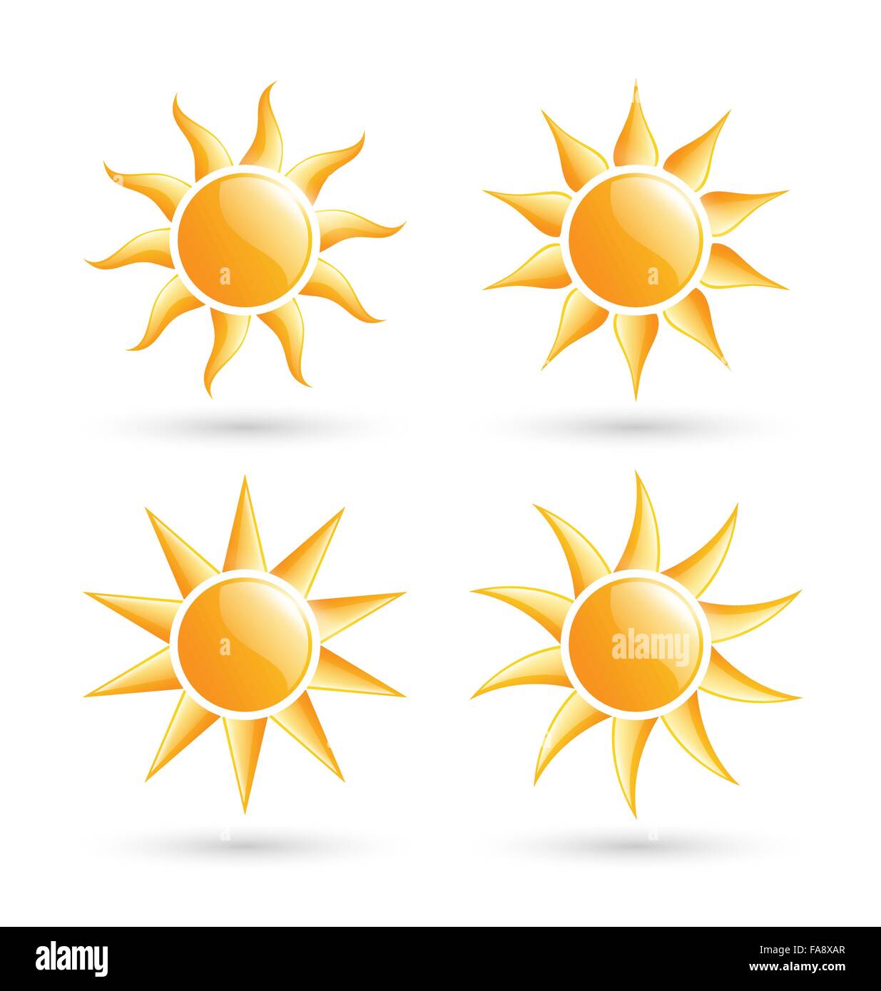 Three suns icons with shadow isolated on white Stock Vector Image & Art ...