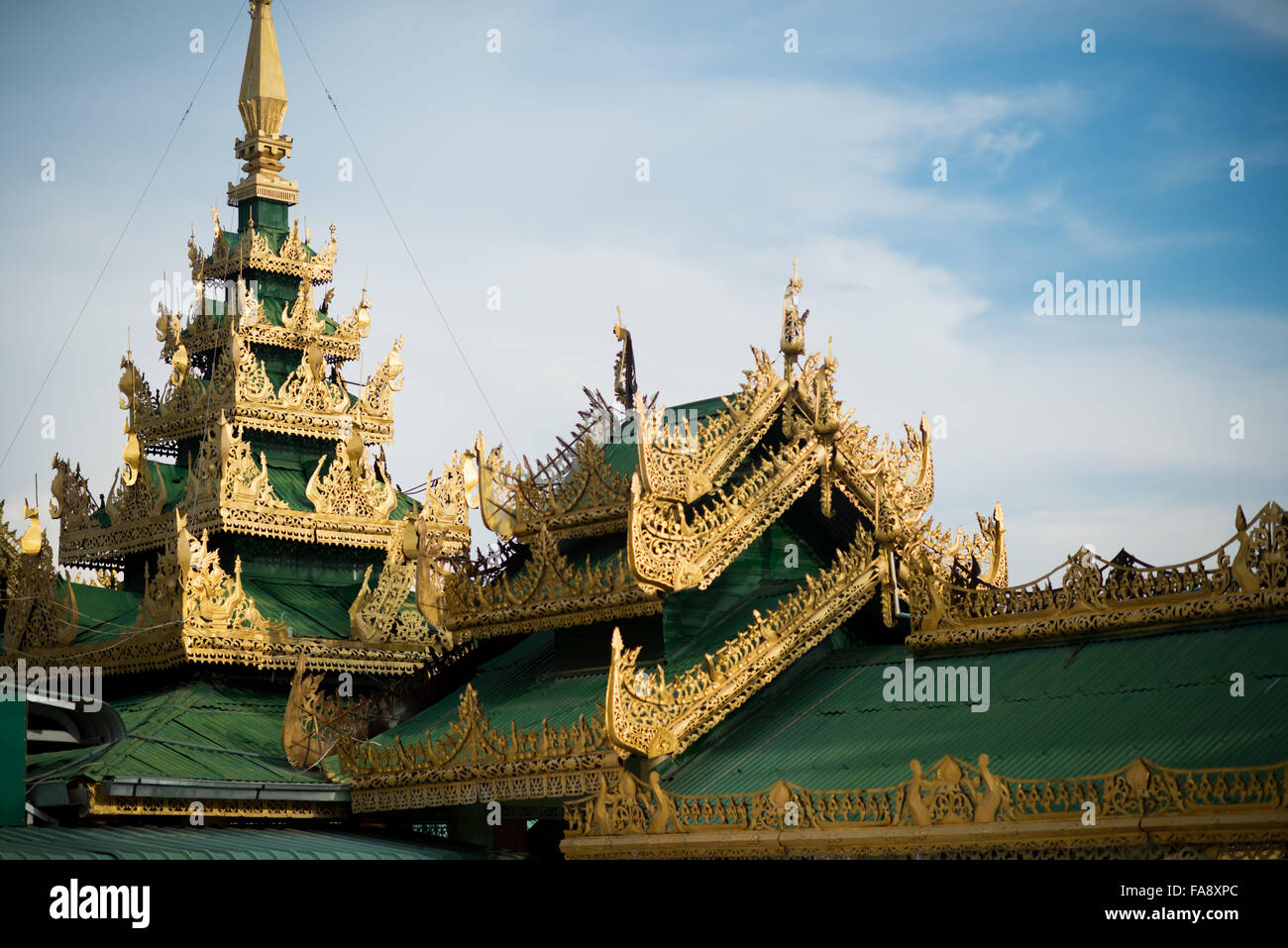 SAGAING, Myanmar — Ornate roof decorations at Swan Oo Ponnya Shin ...