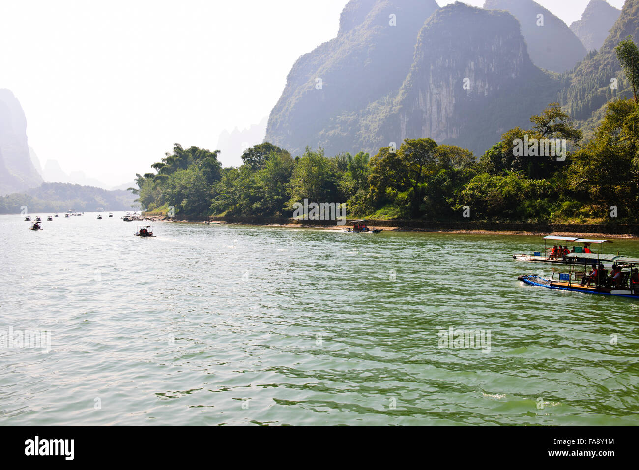 Li River,Karst Mountain Peaks,River Boats,Green 980 foot peaks,Guilin ...