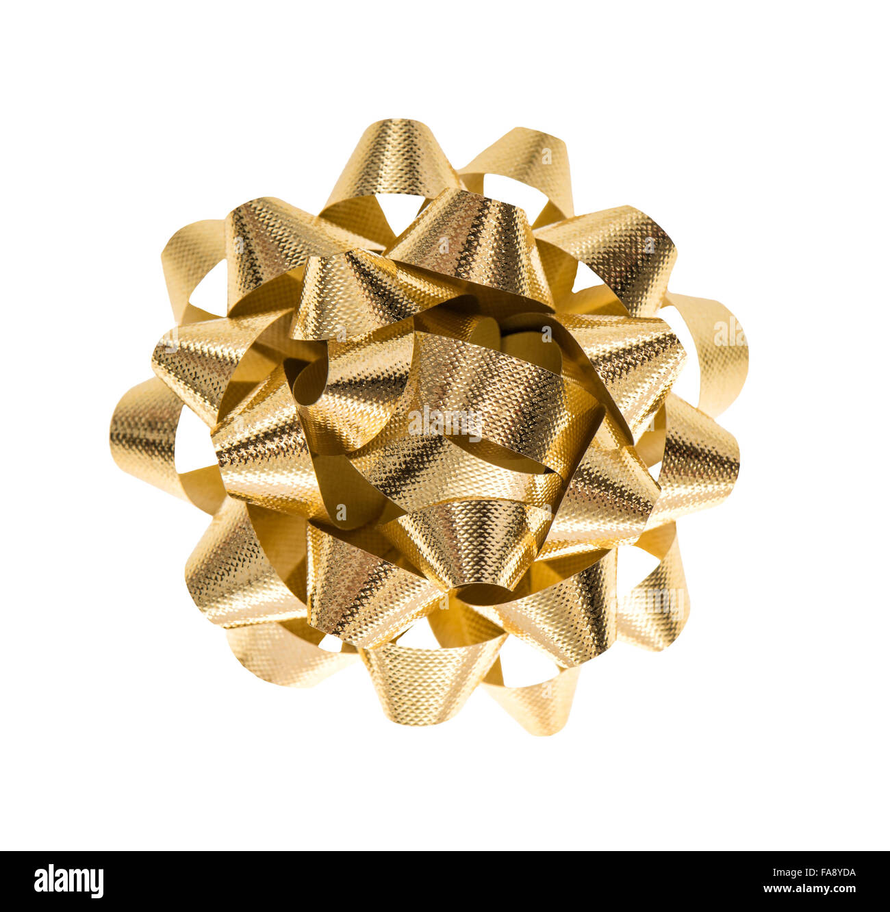 Golden ribbon bow isolated on white background. Holidays decoration ...