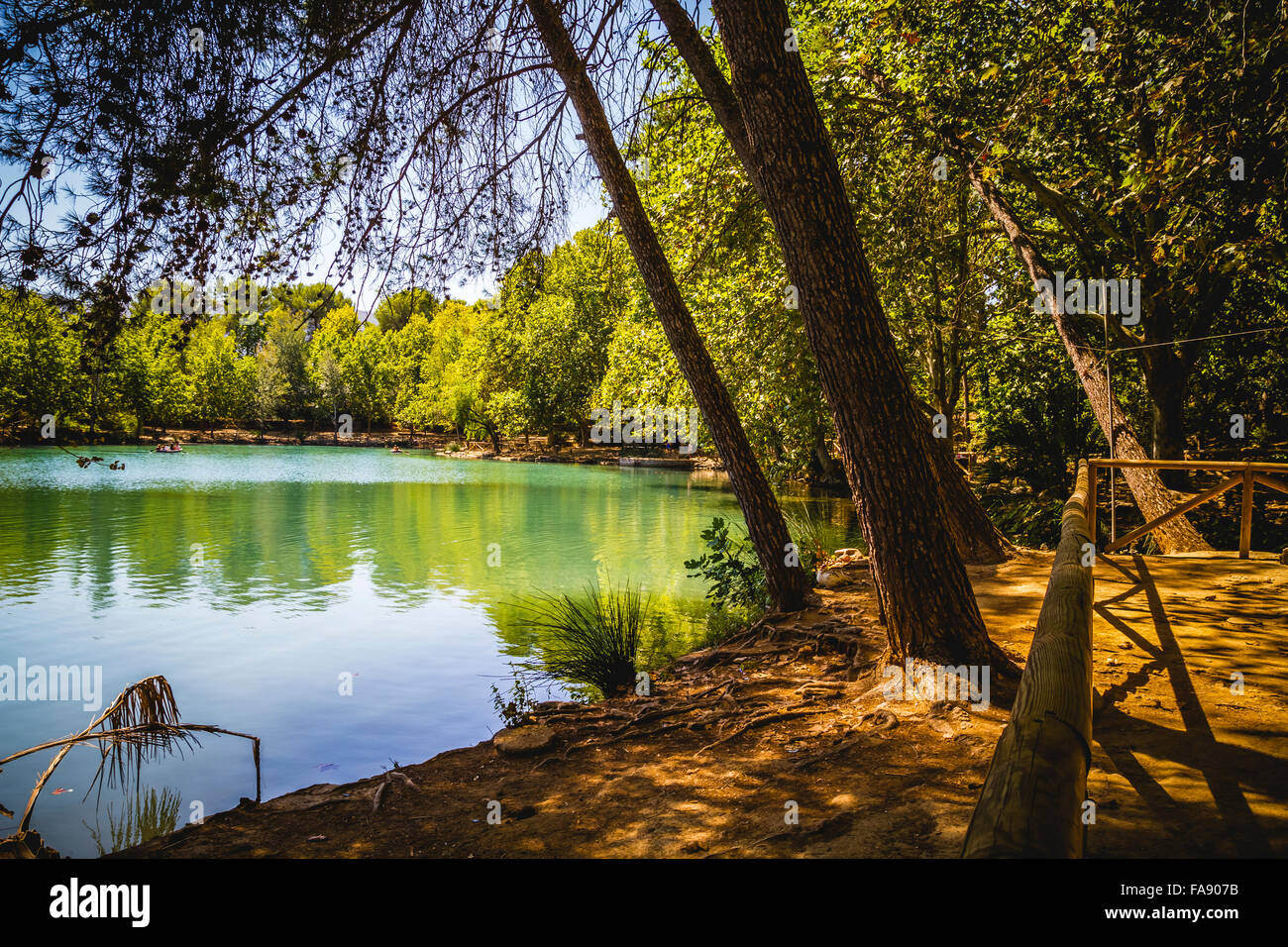 landscape with forests and natural lake in Valencia, Spain Stock Photo ...