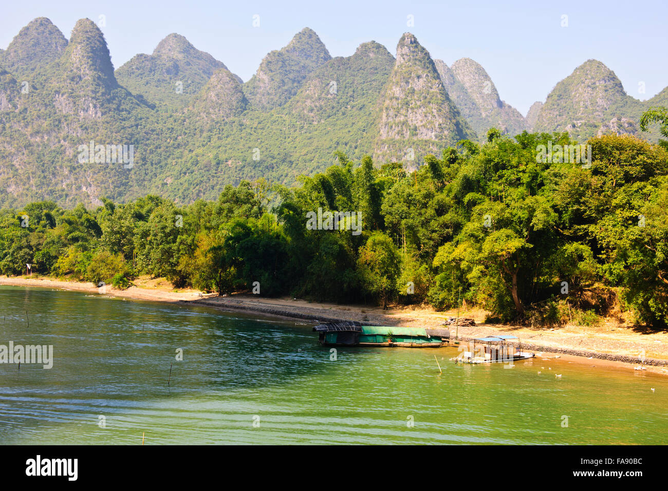 Li River,Karst Mountain Peaks,River Boats,Green 980 foot peaks,Guilin ...