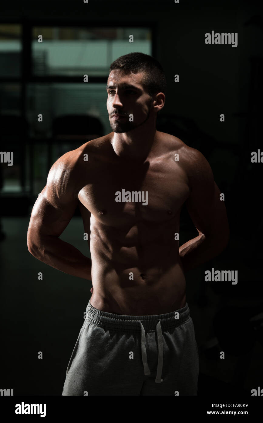 Athlete Muscular Brutal Bodybuilder Emotional High Resolution Stock ...