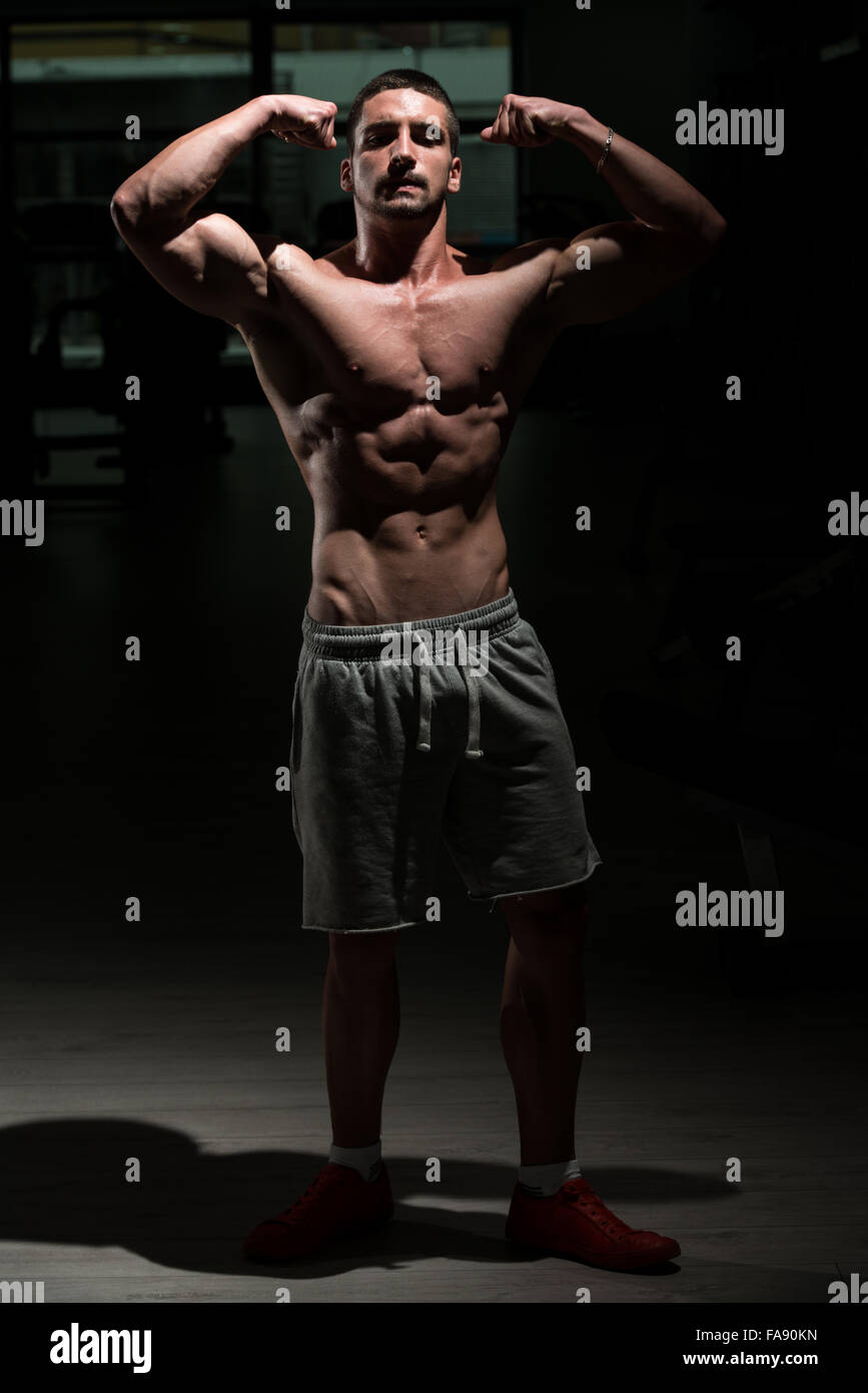 Athlete Muscular Brutal Bodybuilder Emotional High Resolution Stock ...