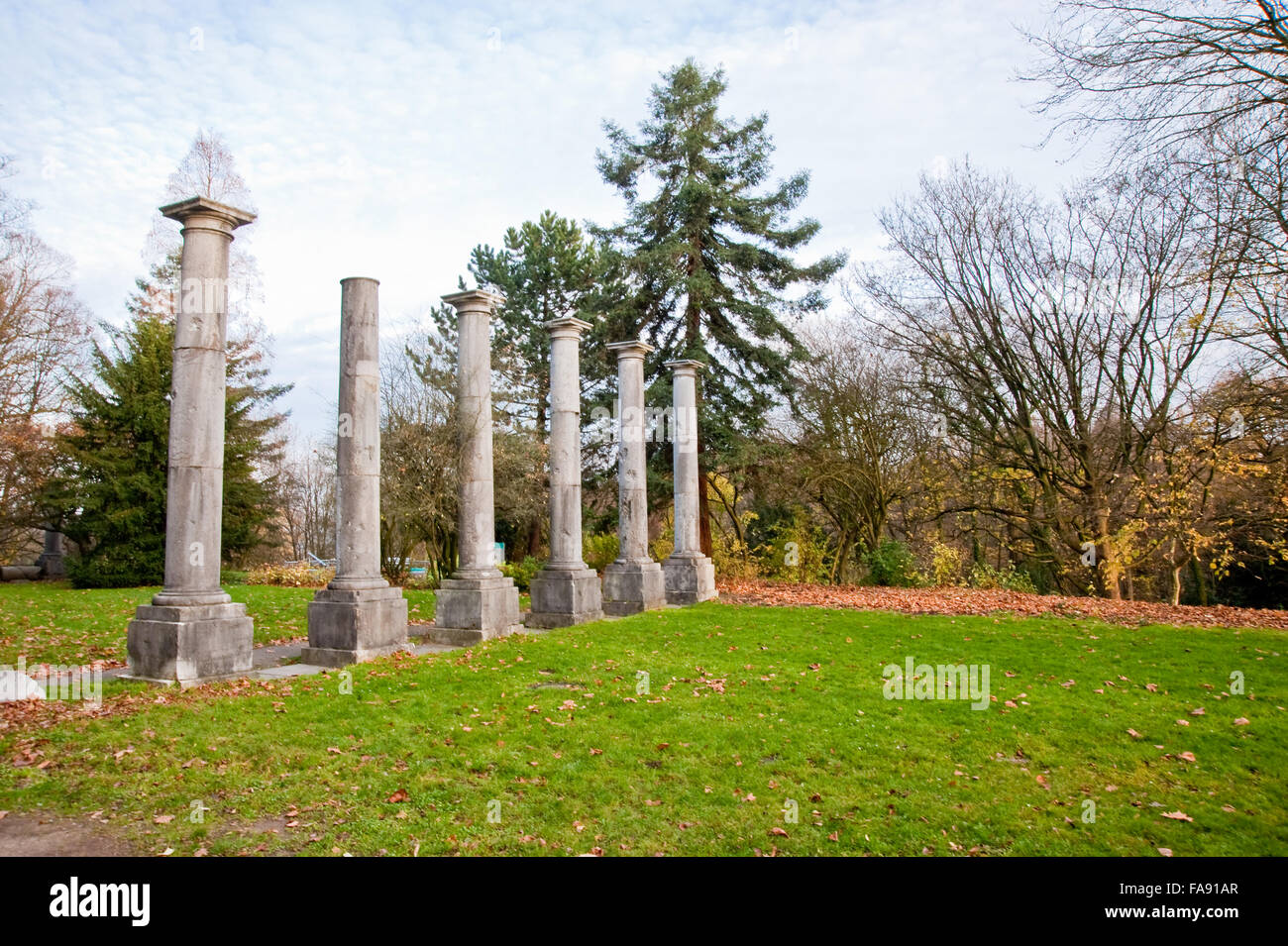 Park and columns in Aachen, Germany Stock Photo - Alamy