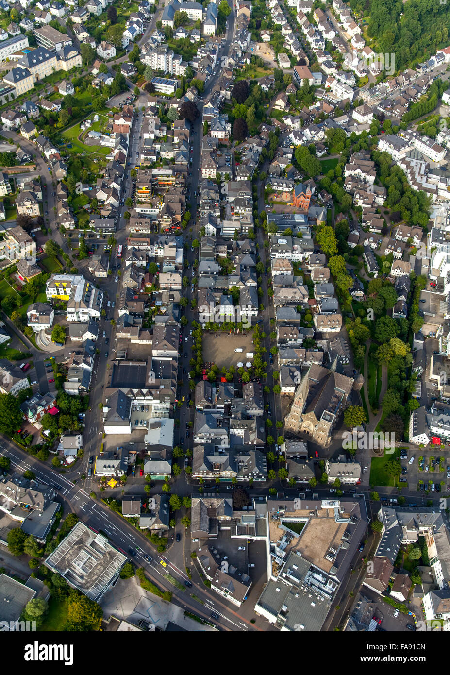Downtown Olpe on the marketplace with St.Martinus Church, Olpe, Olpe ...