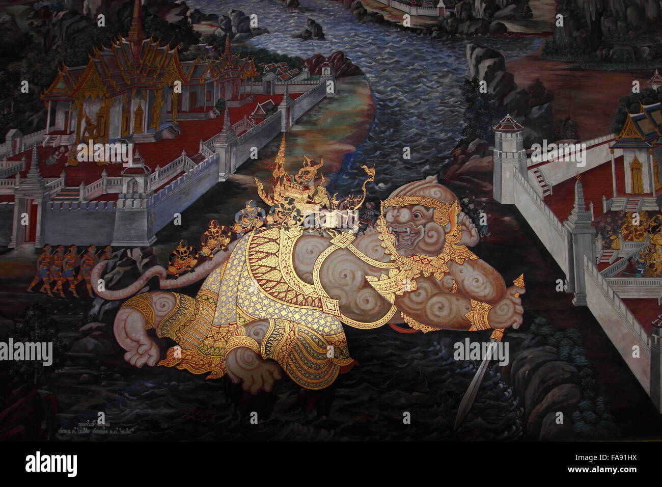 Mural ,painting ,Emerald, Garuda ,bangkok, thailand, thai, famous ...