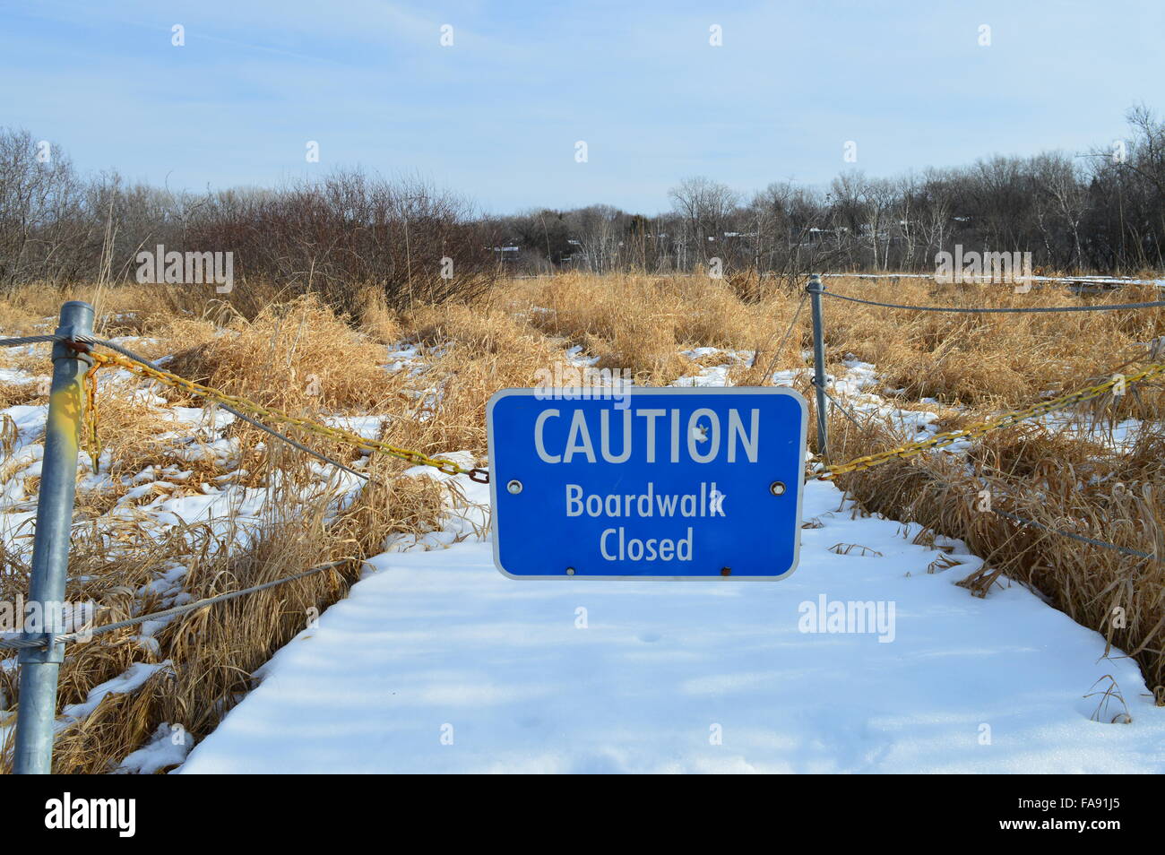 Caution Boardwalk Closed Sign Stock Photo - Alamy