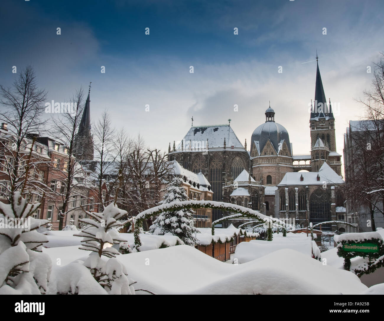 Snow covered Aachen during winter Stock Photo - Alamy