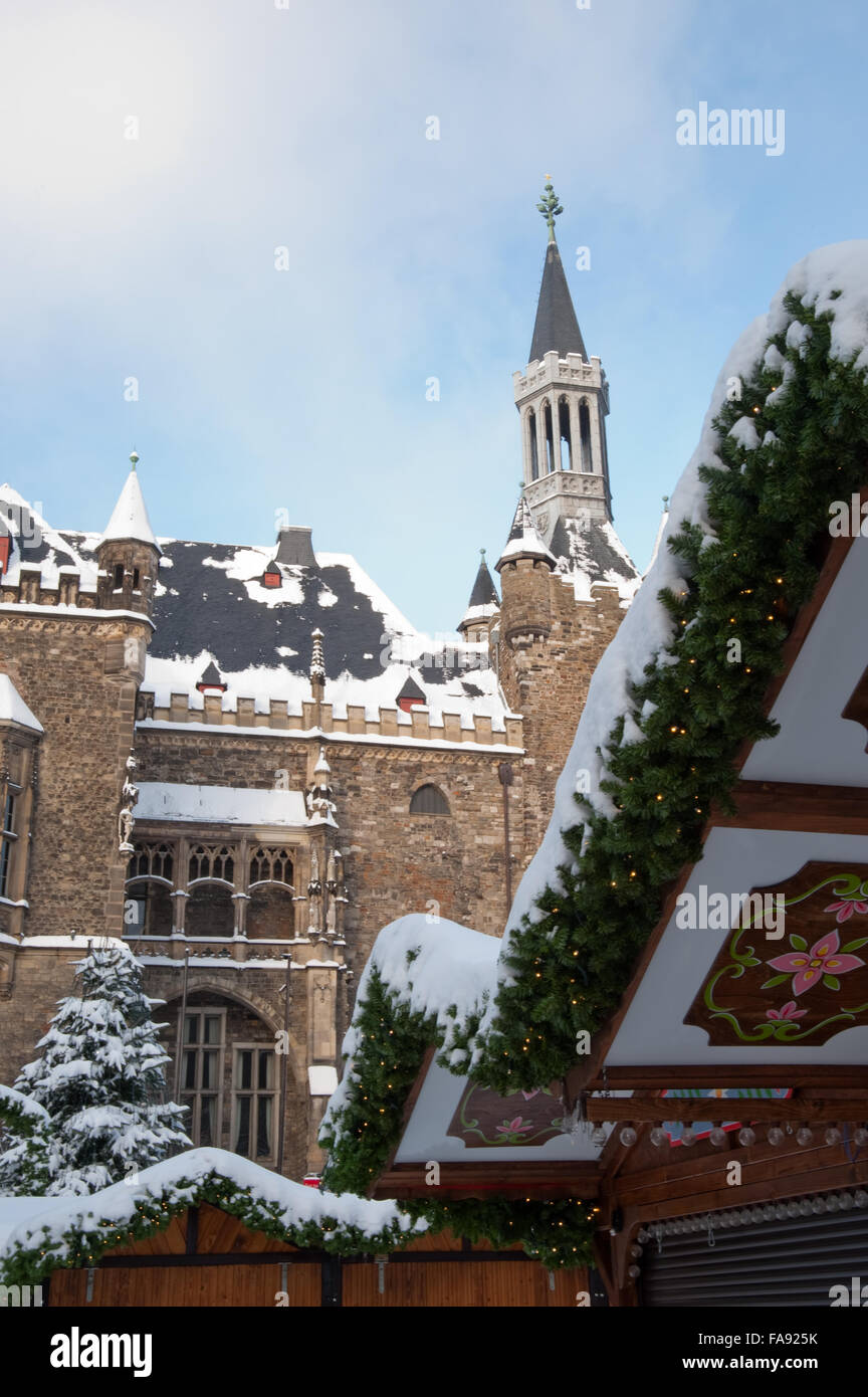 Snow covered Aachen during winter Stock Photo - Alamy