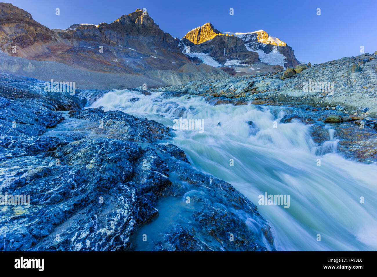 Glacial melt stream from Columbia Icefields, Jasper National Park ...