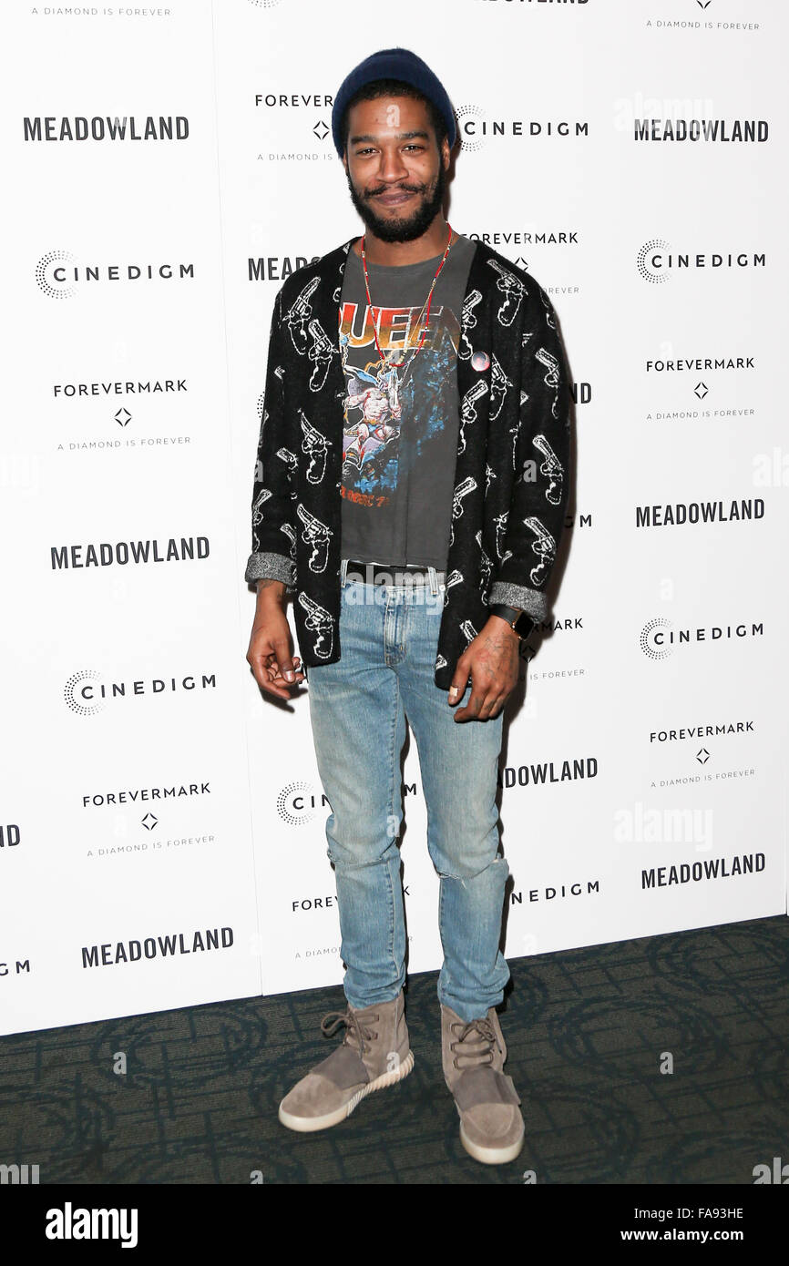 Kid Cudi attends the premiere of 'Meadowland' at Sunshine Landmark on ...