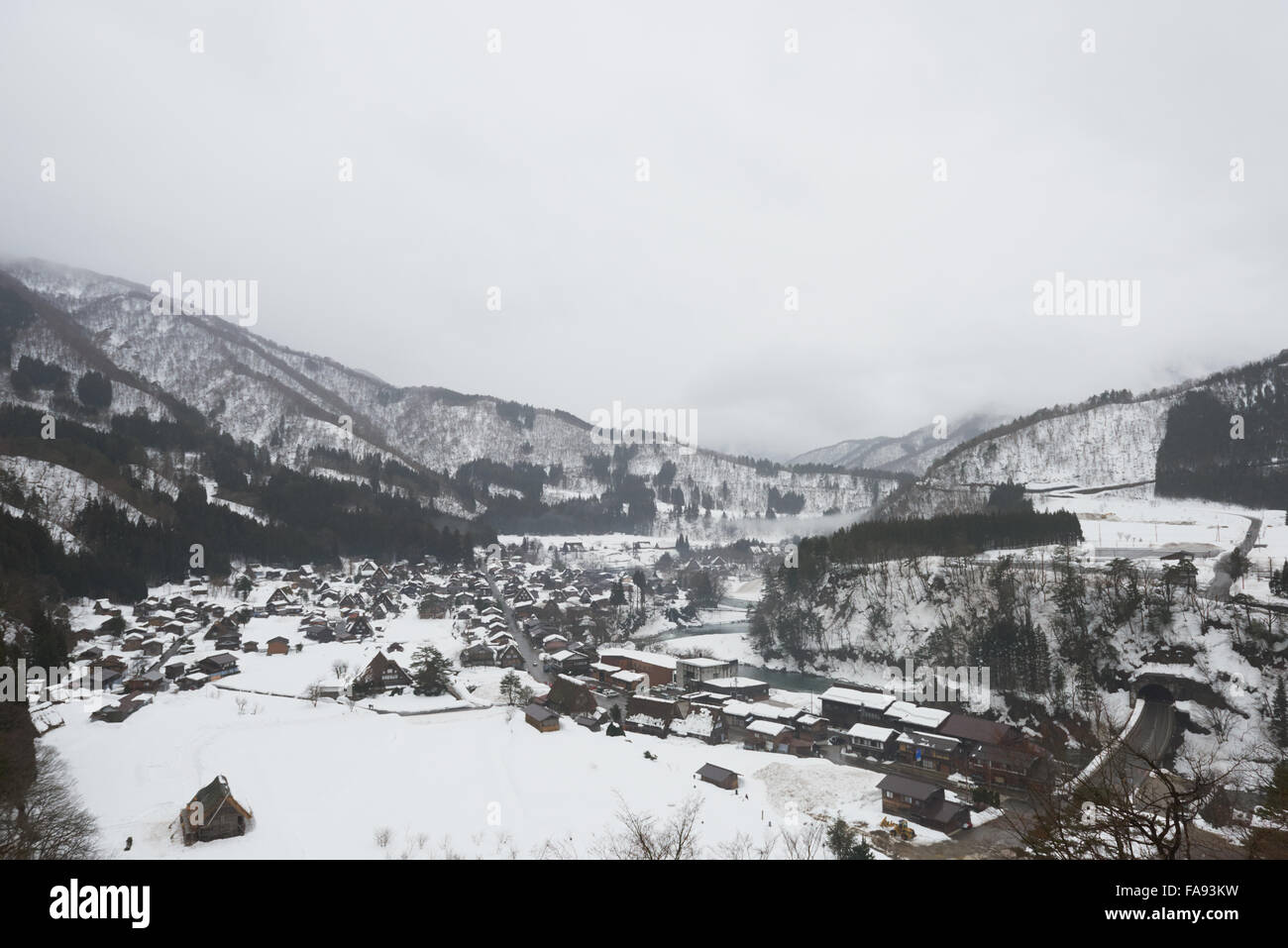 Shirakawa-go village under the snow, Gifu Prefecture, Japan Stock Photo ...