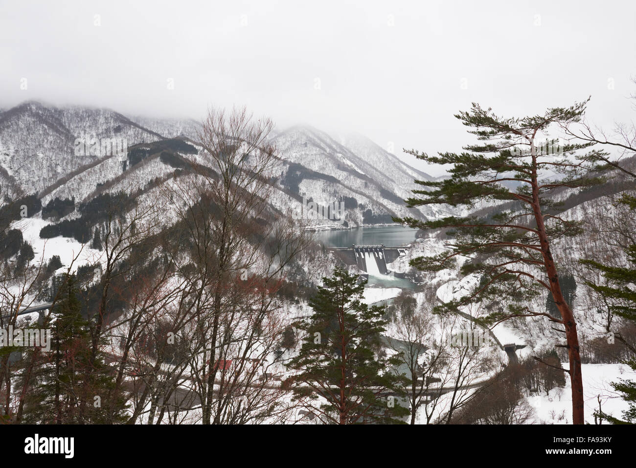 Snow at Hatogaya Dam, Gifu Prefecture, Japan Stock Photo - Alamy