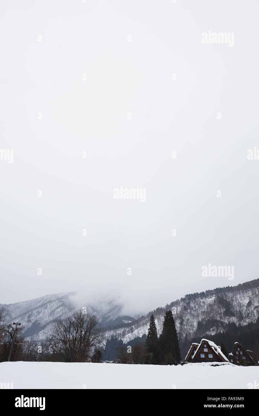 Shirakawa-go village under the snow, Gifu Prefecture, Japan Stock Photo ...