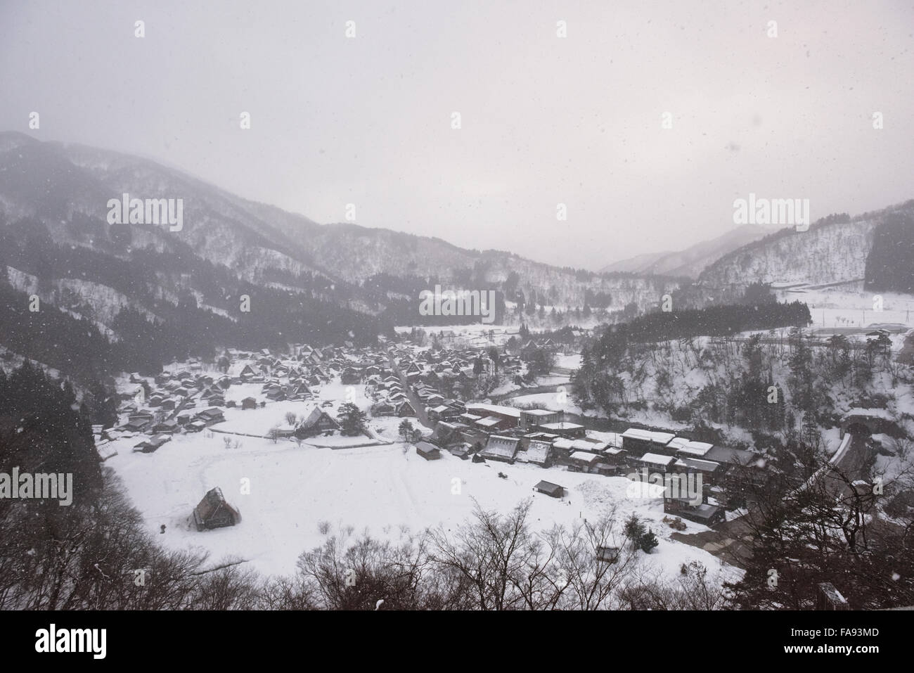 Shirakawa-go village under the snow, Gifu Prefecture, Japan Stock Photo ...