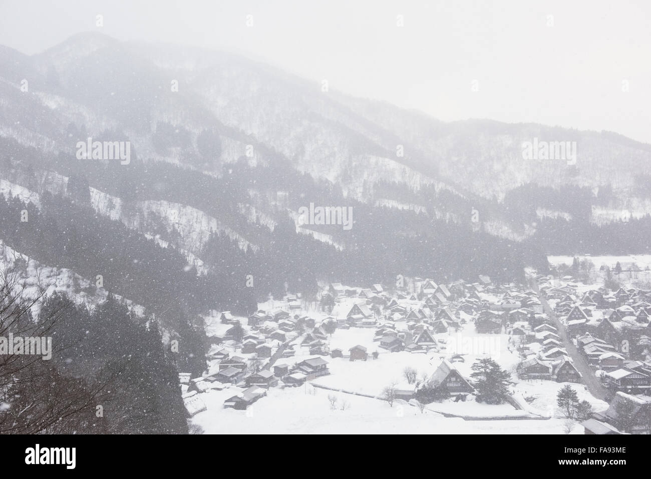 Shirakawa-go village under the snow, Gifu Prefecture, Japan Stock Photo ...