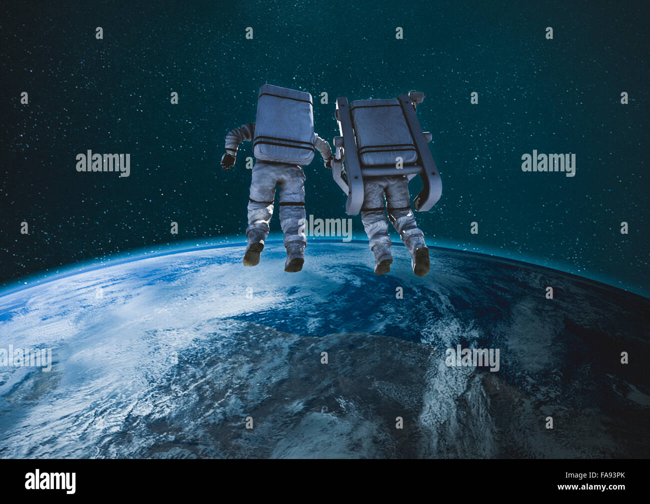 Astronauts Working In Space