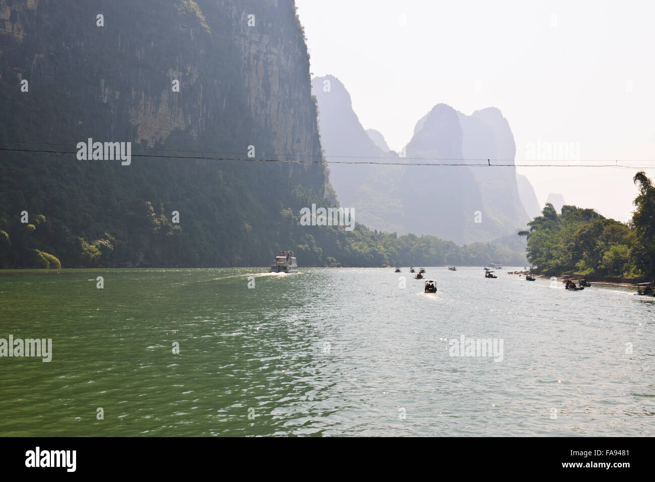 Li River,Karst Mountain Peaks,River Boats,Green 980 foot peaks,Guilin ...