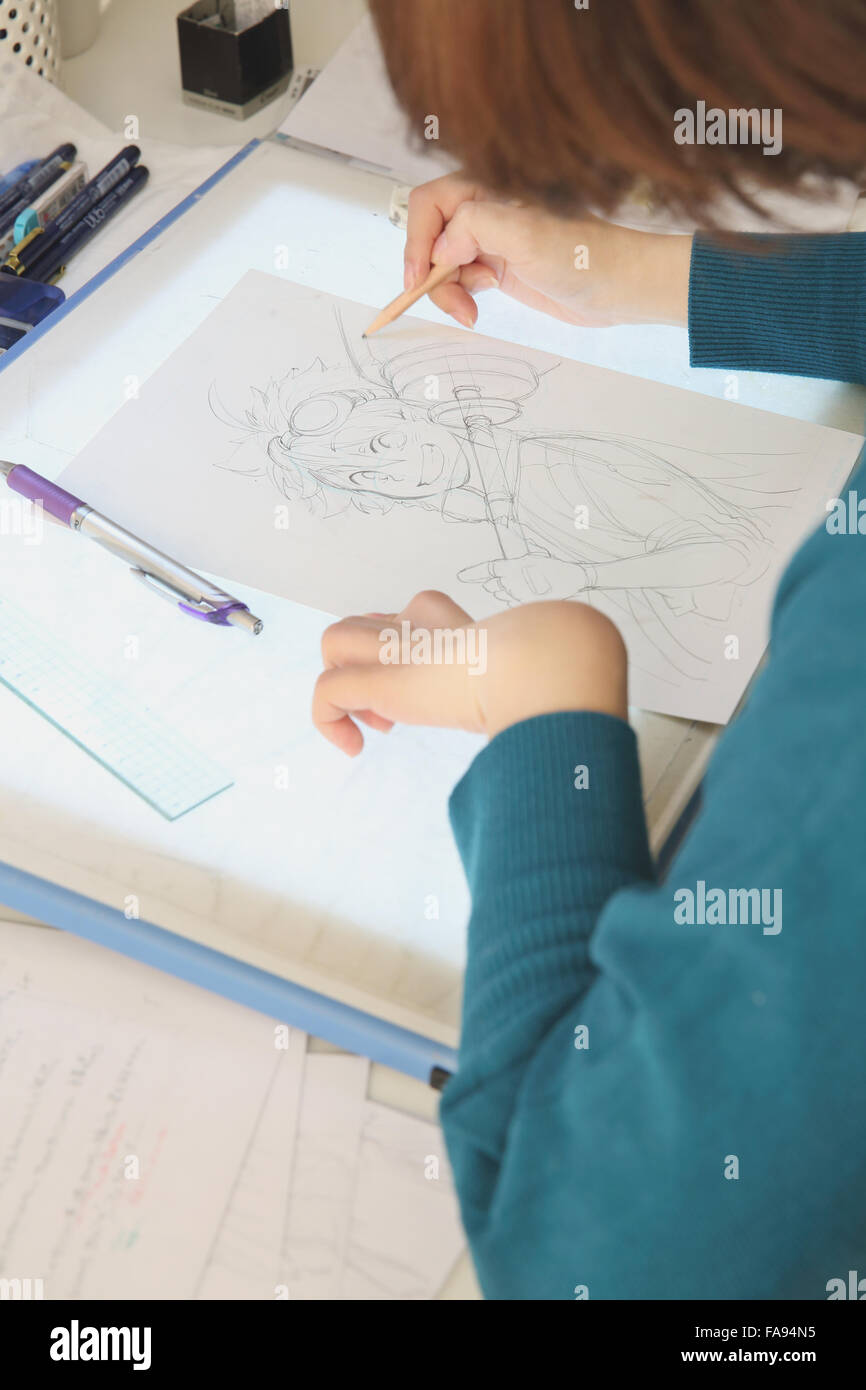 Cartoon artist drawing animation hi-res stock photography and images ...