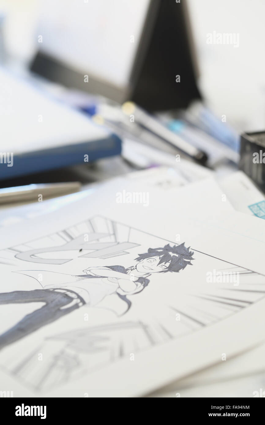 Japanese Manga artist studio Stock Photo - Alamy