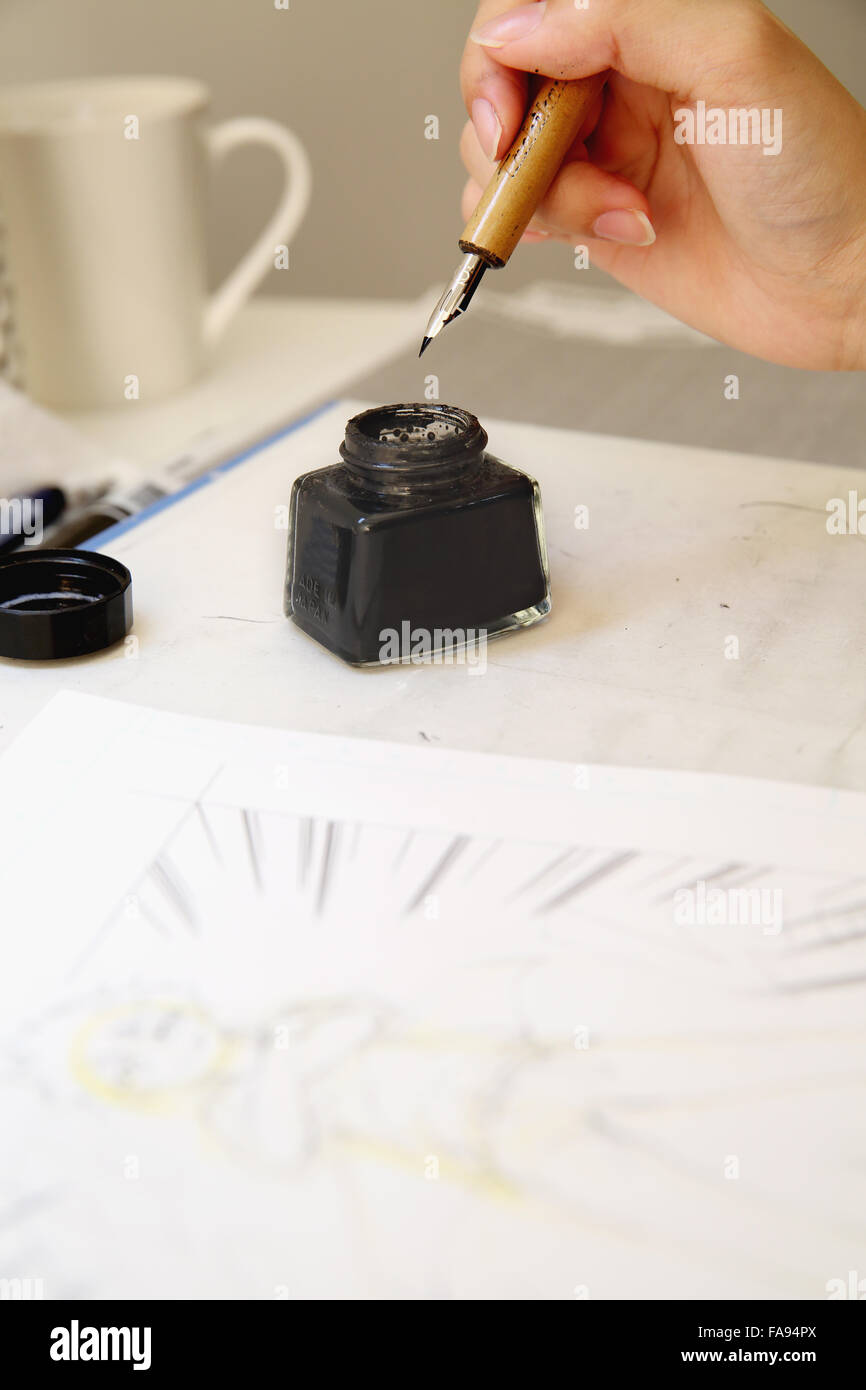 Manga pen hi-res stock photography and images - Alamy