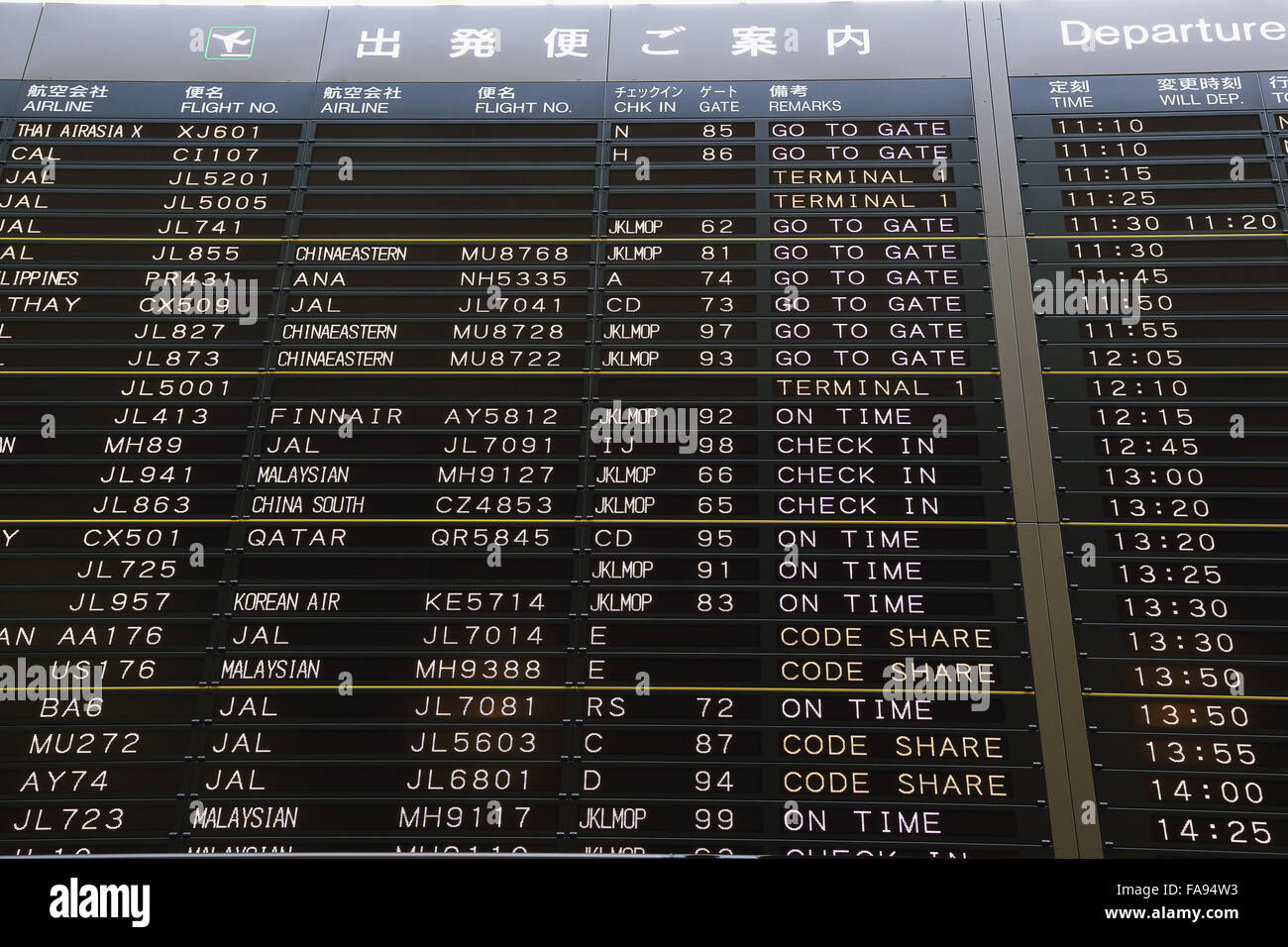 Airport flight board Stock Photo - Alamy