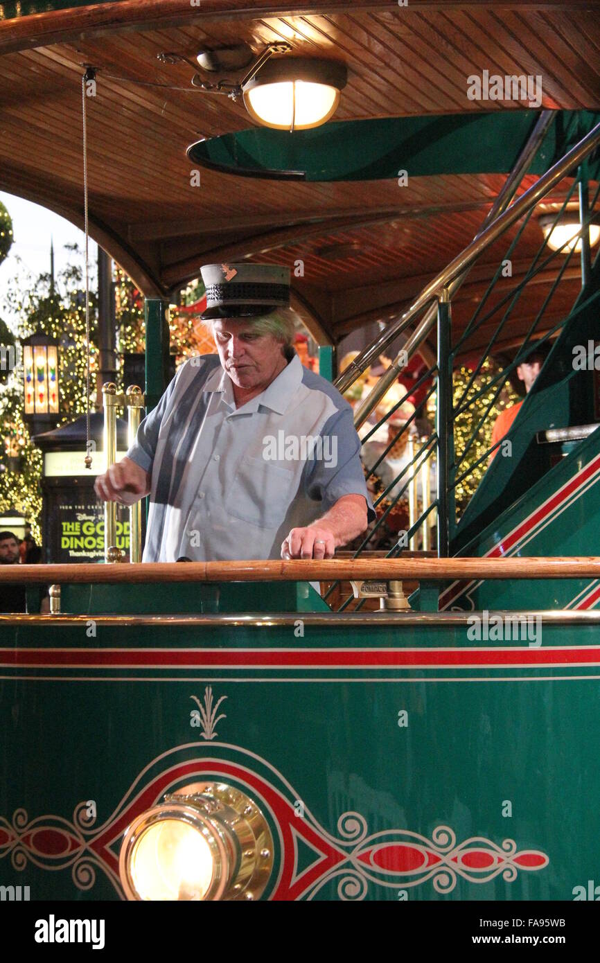 Gary Busey poses on a tram at The Grove with girlfriend Steffanie ...